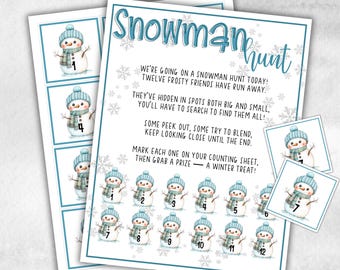 Snowman Scavenger Hunt, Kids Snowman Theme Party, Snowman Birthday ...