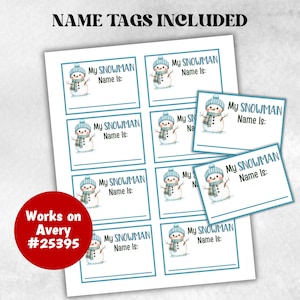 Whats Your Snowman Name Game, Office Party Game, Snowman Name Tags ...