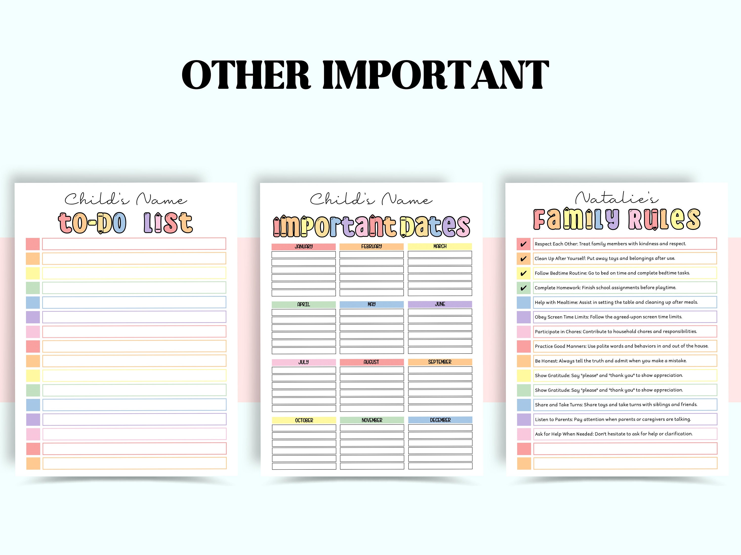 Daily Checklist | Command Center | School Routine | Behavior Chart ...