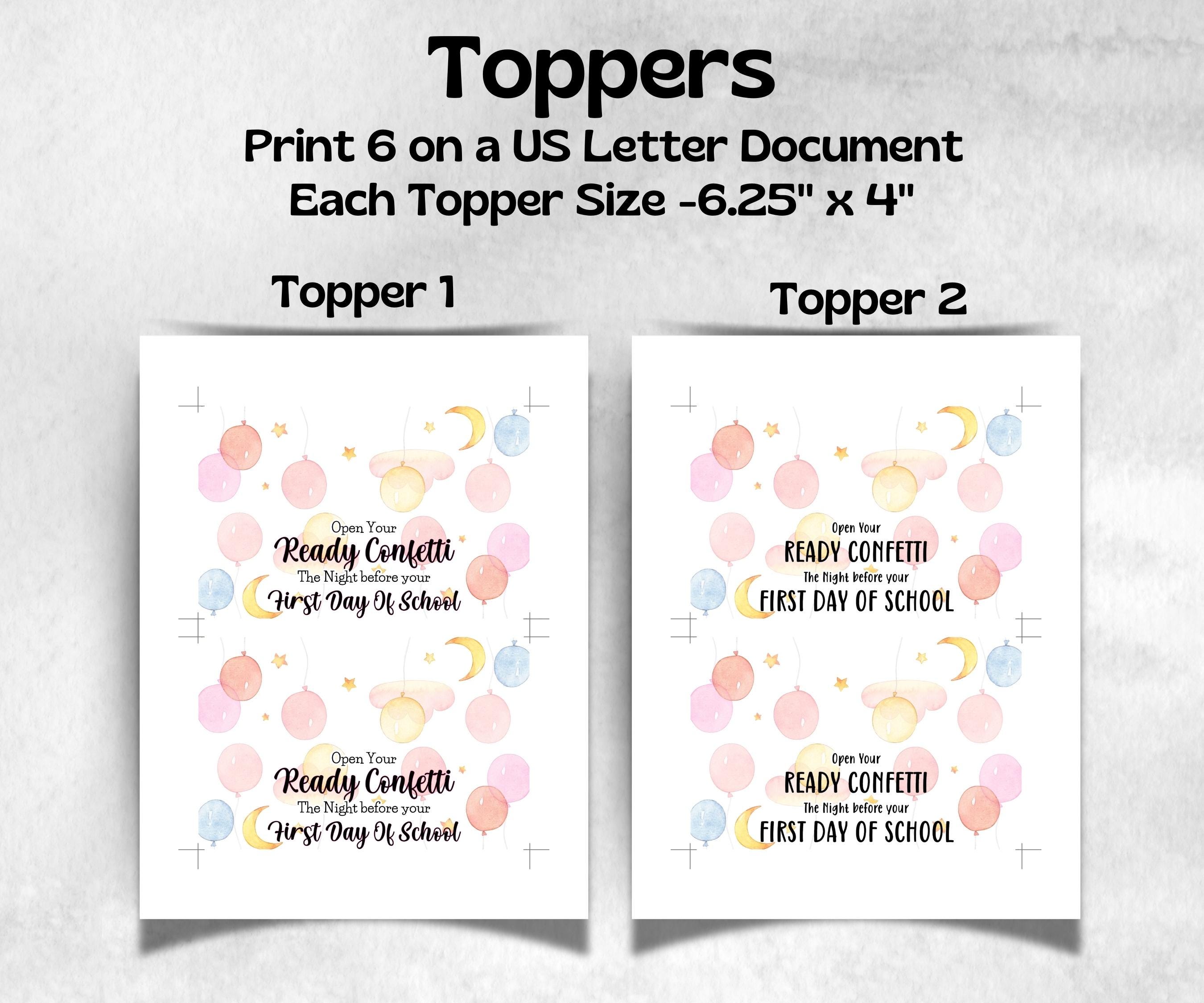Child Preschool Present, Ready Confetti Tag, First Day of School Gift ...