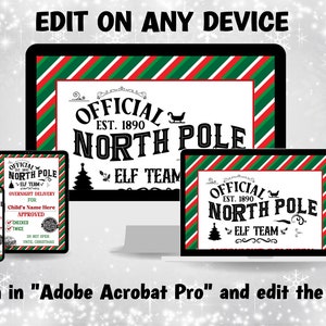 Elf Mail | Elf Mischief | Sleigh Mail Label | Elf Arrival I Editable ...