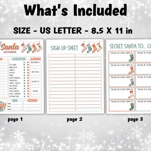 Office Gift Exchange Survey Form, Secret Santa Questionnaire for ...