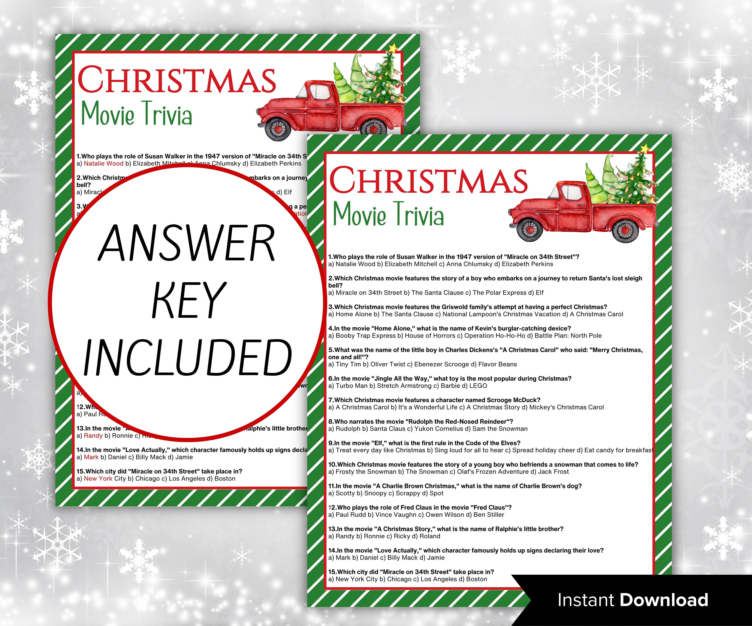 Christmas Movie Trivia | Holiday Party Games | Family Christmas Game ...