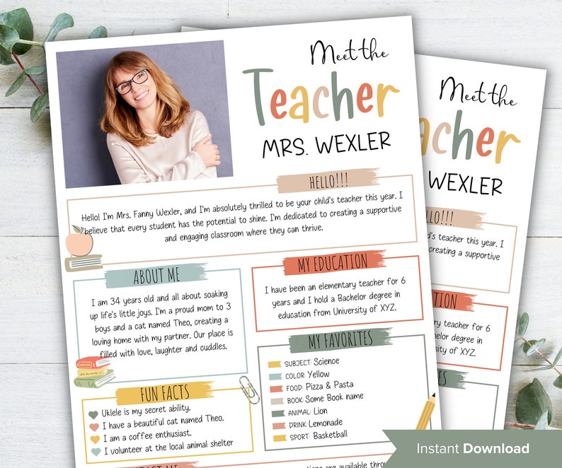Meet the Teacher Editable I I Meet the Teacher Boho Template I Editable ...