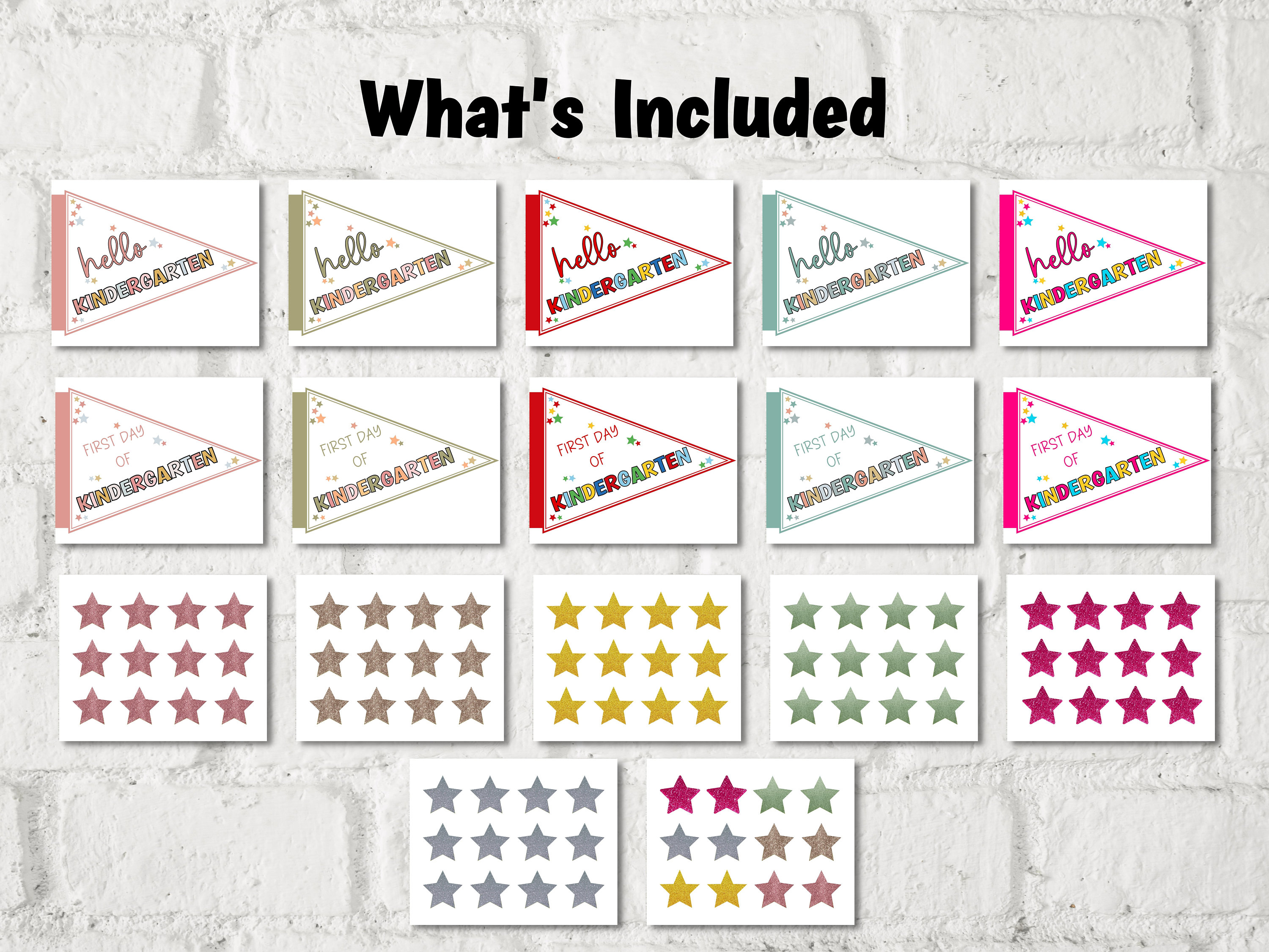 Kindergarten Pennant Flag, First Day of School Pennant Flag, 1st Day of ...