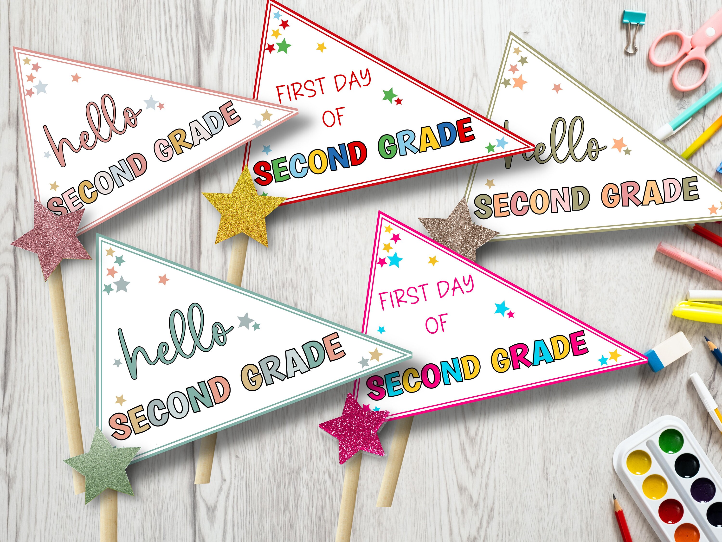 First Day of School Pennant Flag, 1st Day of School Pennant Flag, 2nd ...