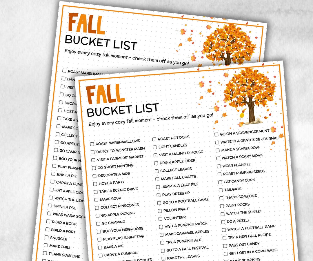 Fall to Do List, Autumn Bucket List, Autumn Activities, Fall Checklist ...