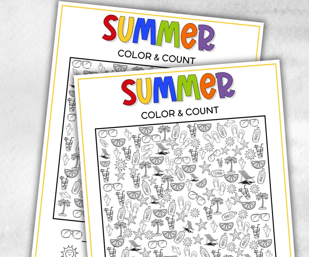 Summer Color and Count, Summer I Spy, End of School Summer Activities ...