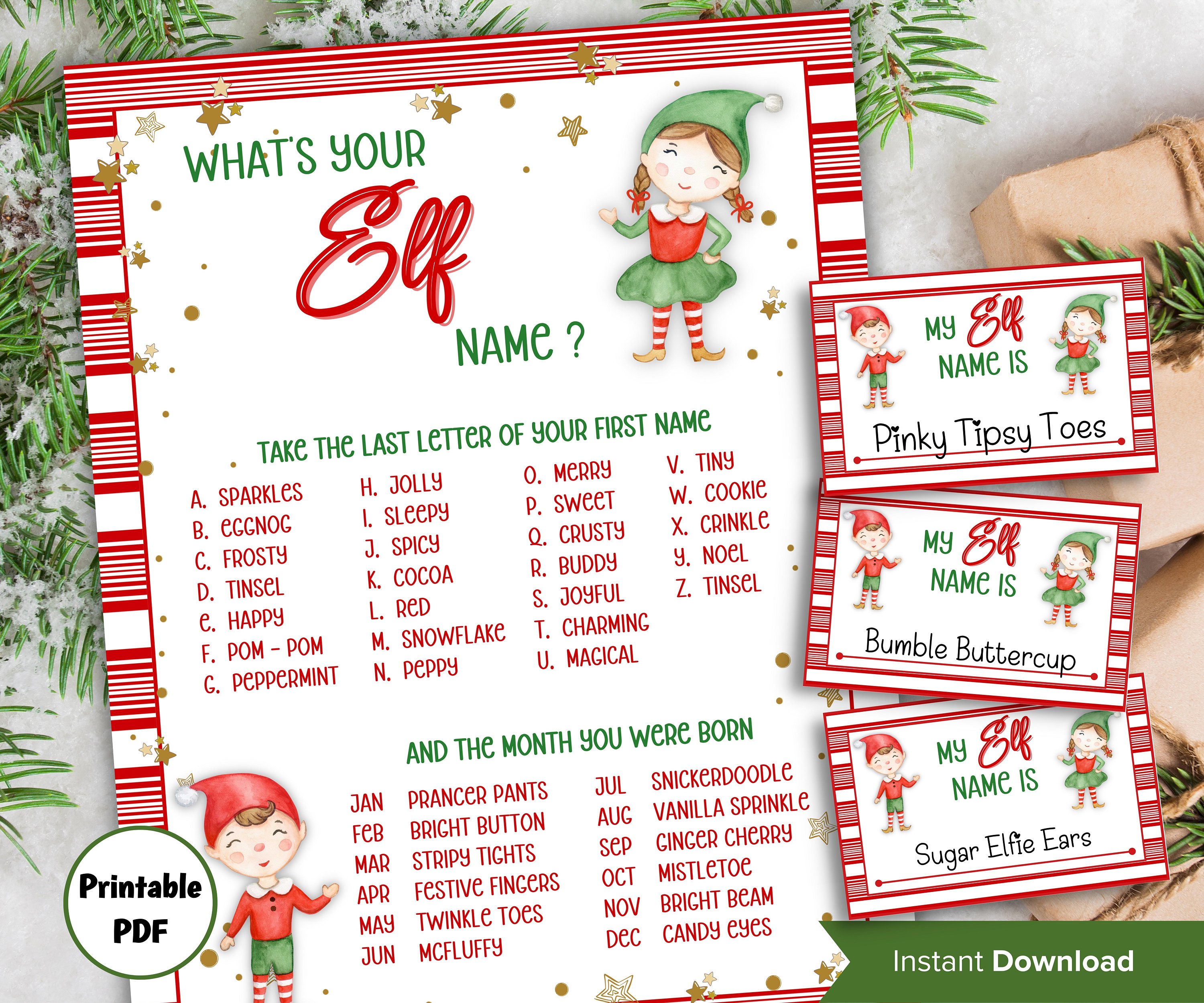Elf Name Board Sign, Elf Name Generator, Christmas Activities, Holiday ...