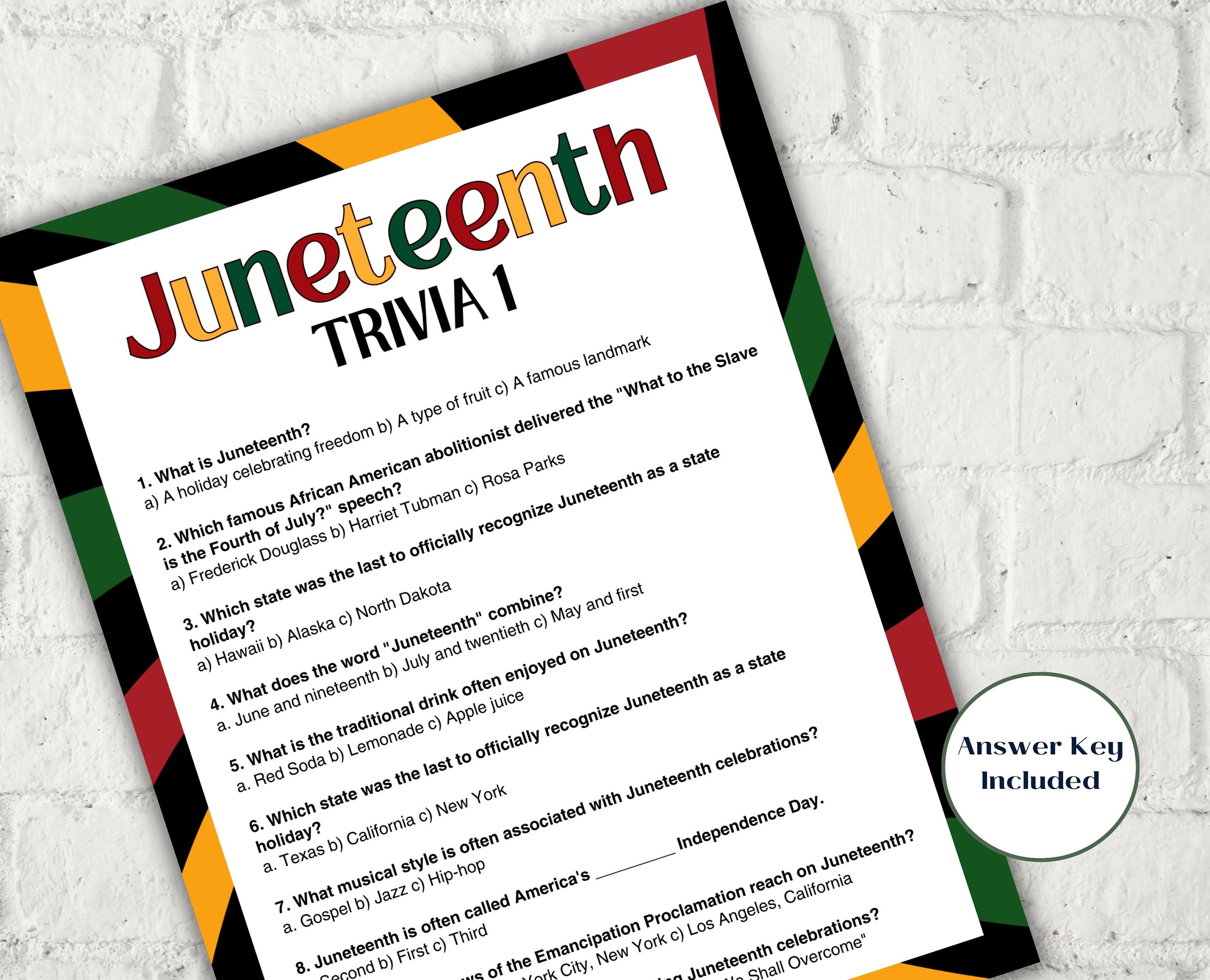 Juneteenth Trivia Bundle I Juneteenth Activities I African - Etsy