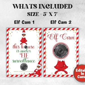 Elf Camera, Printable Elf Cam, Elf Cam Sign, Santa Cam Letter, Editable ...