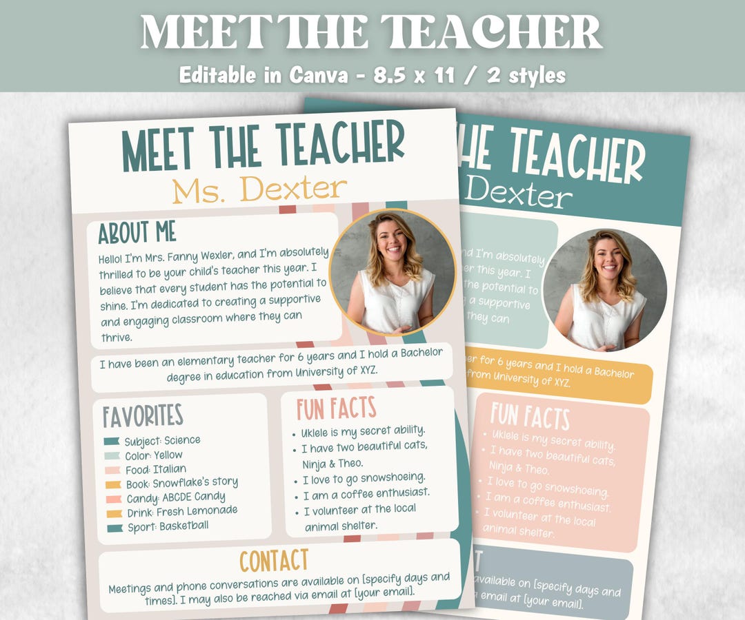 About the Teacher, Teacher Introduction, Editable Meet the Teacher ...
