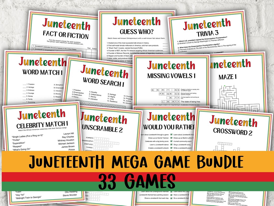 Juneteenth Games Bundle I Juneteenth Activities I African American ...