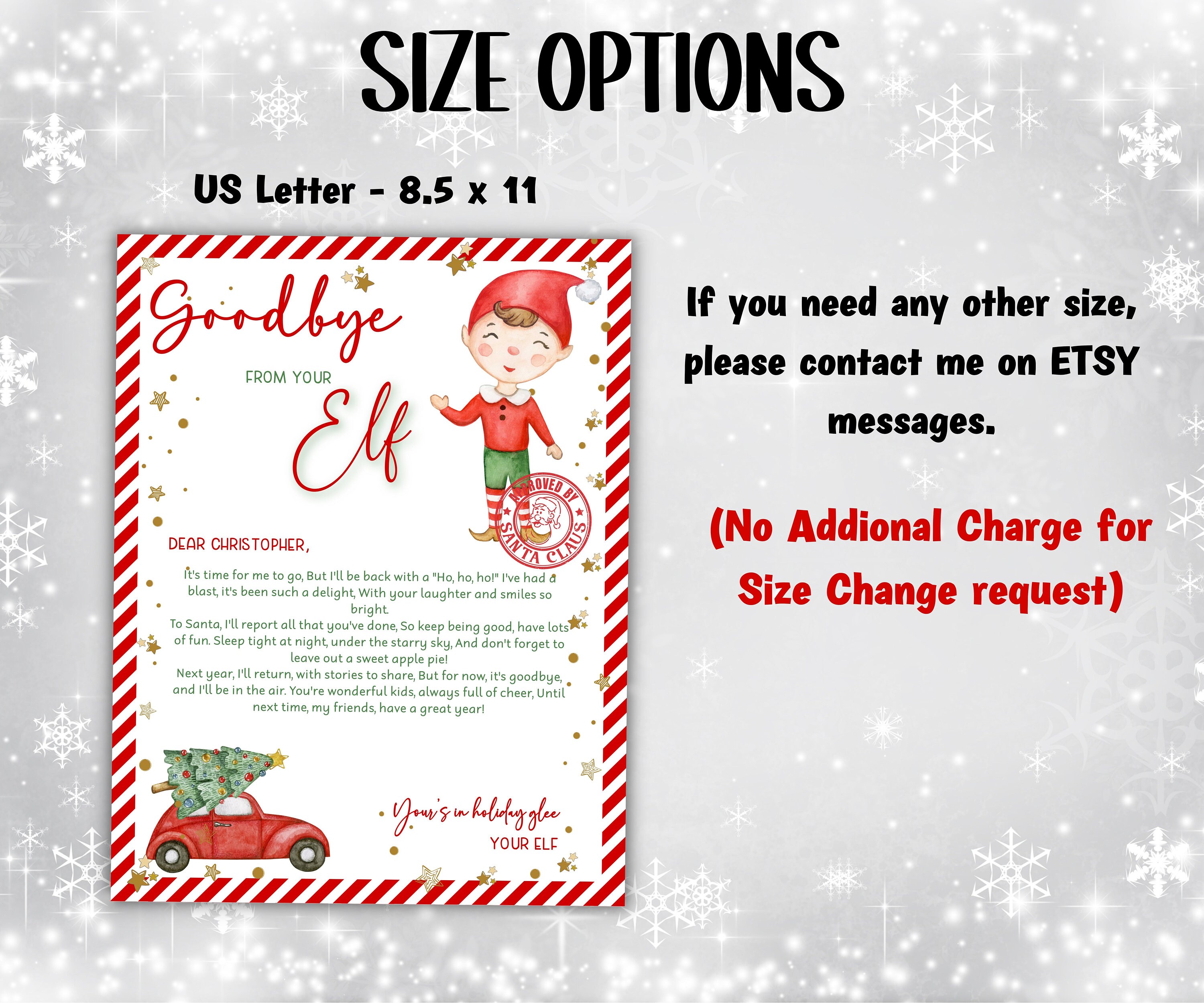 Elf Arrival Letter Elf Return Letter Elf Goodbye Letter - Etsy