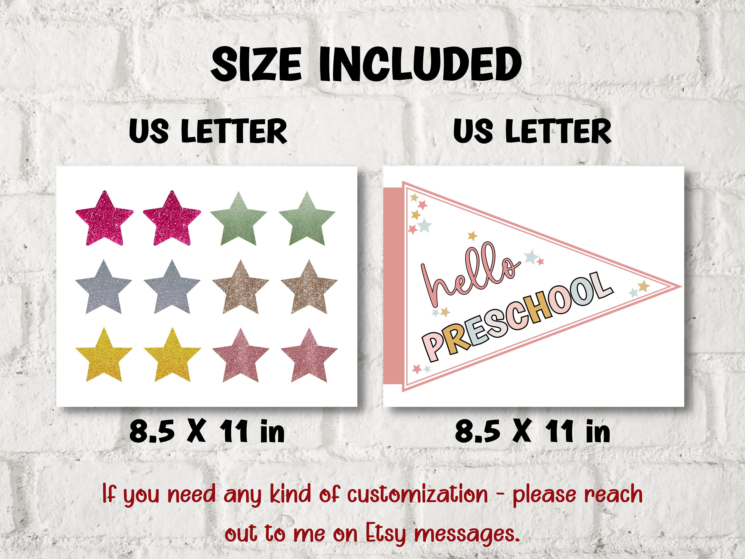 Preschool First Day Pennant Flag, 1st Day of School Pennant Flag ...