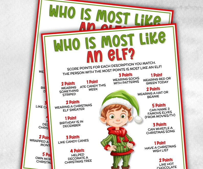 Who is Most Like an Elf, Christmas North Pole Game, Xmas Party Game ...