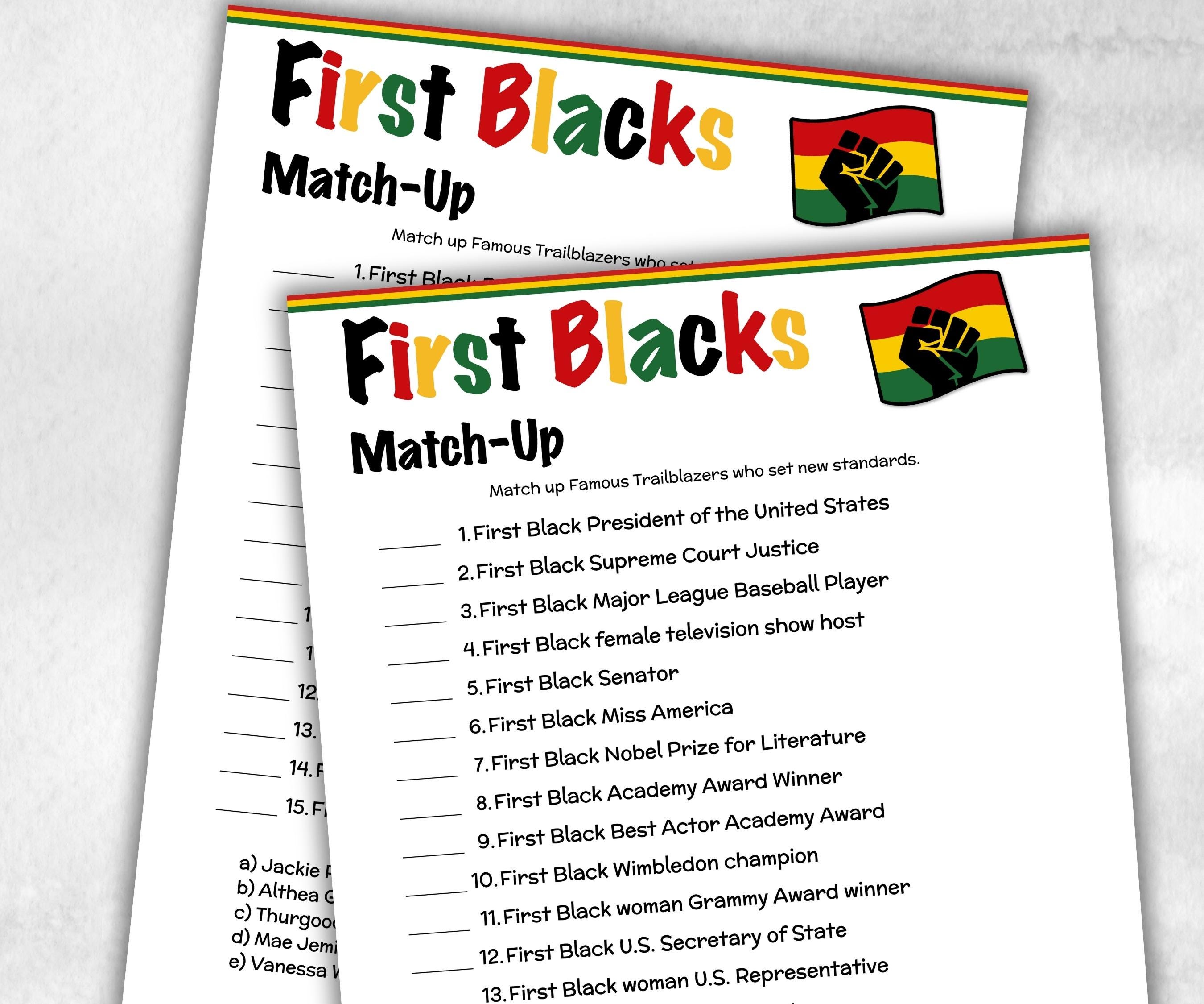First Blacks, Black History Games, Icebreaker Games, Adult Black ...