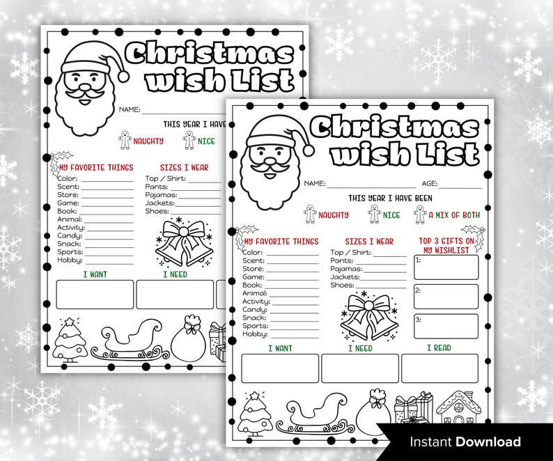 Printable Letter to Santa, Letter to Santa Claus, Letter to Santa ...