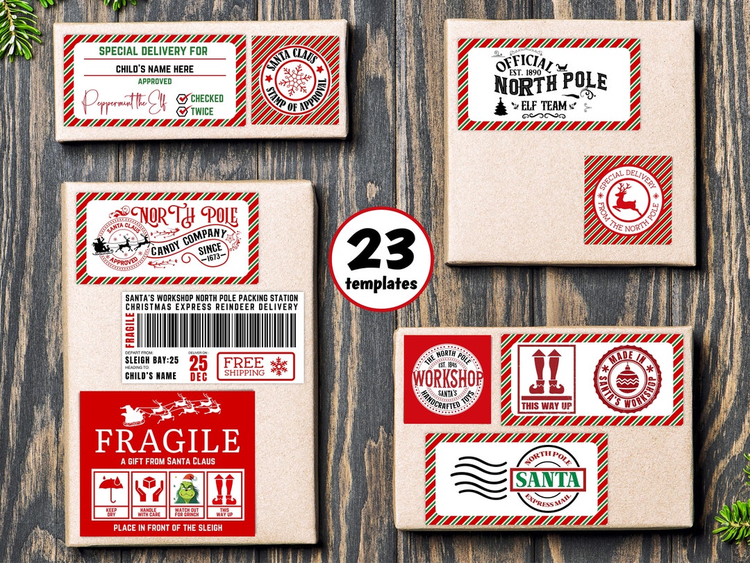 North Pole Shipping Label I Sleigh Mail Label Elf Mail Christmas Elves ...