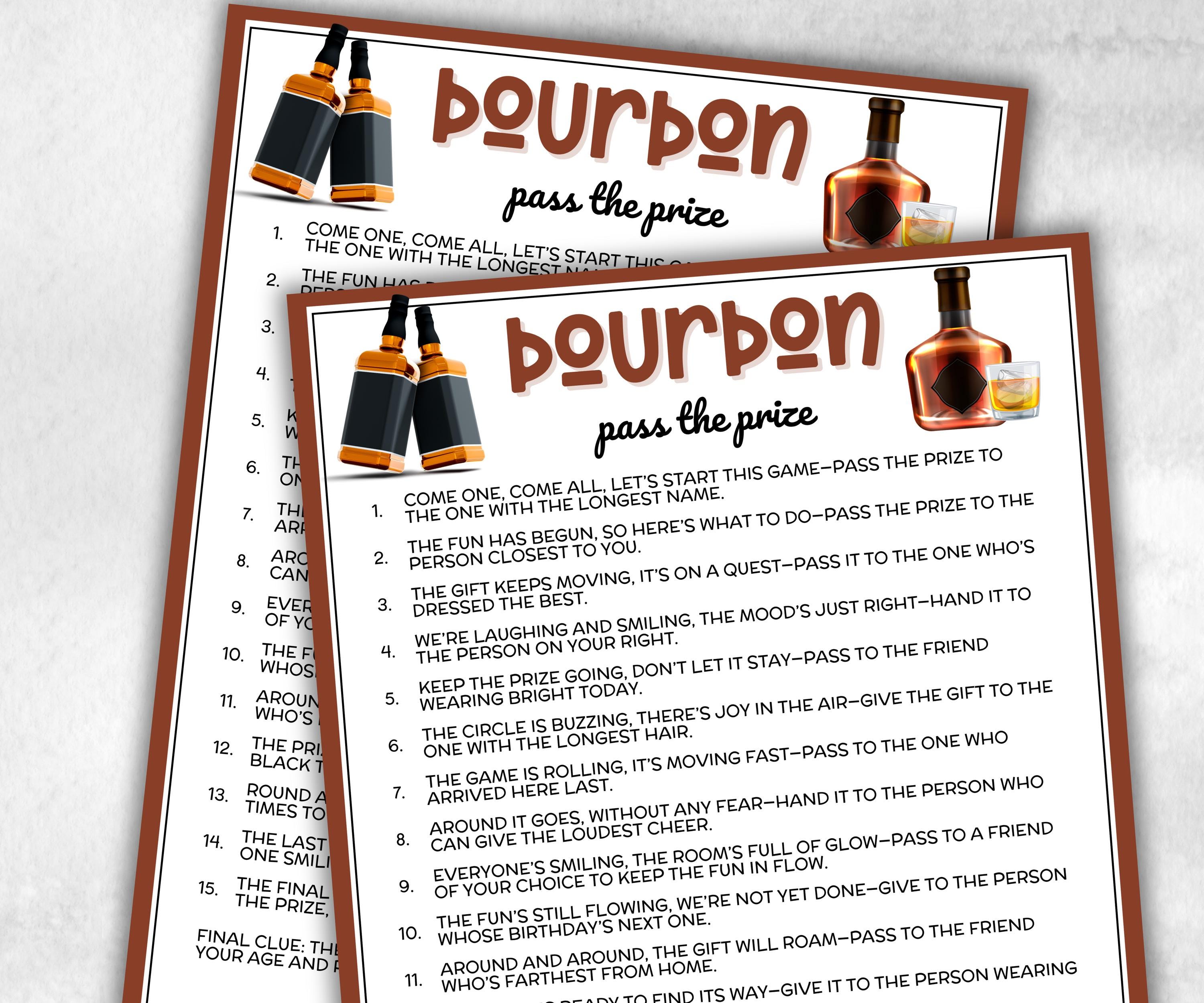 Bourbon Party Pass the Prize, Left Right Game, Themed Birthday, Girl ...