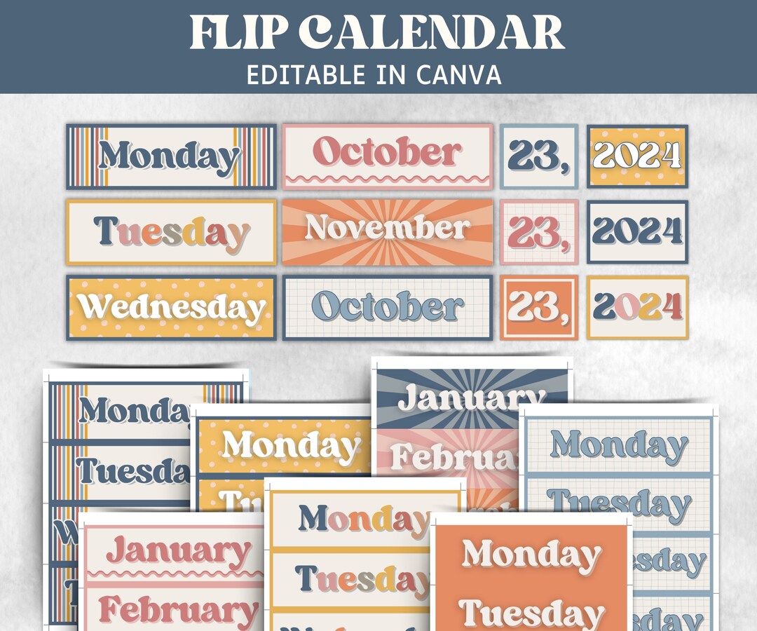 Classroom Flip Calendar, Back to School, Calendar Display, Calendar ...