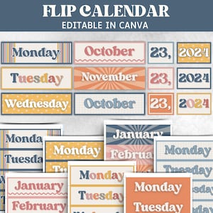Classroom Flip Calendar, Back to School, Calendar Display, Calendar ...