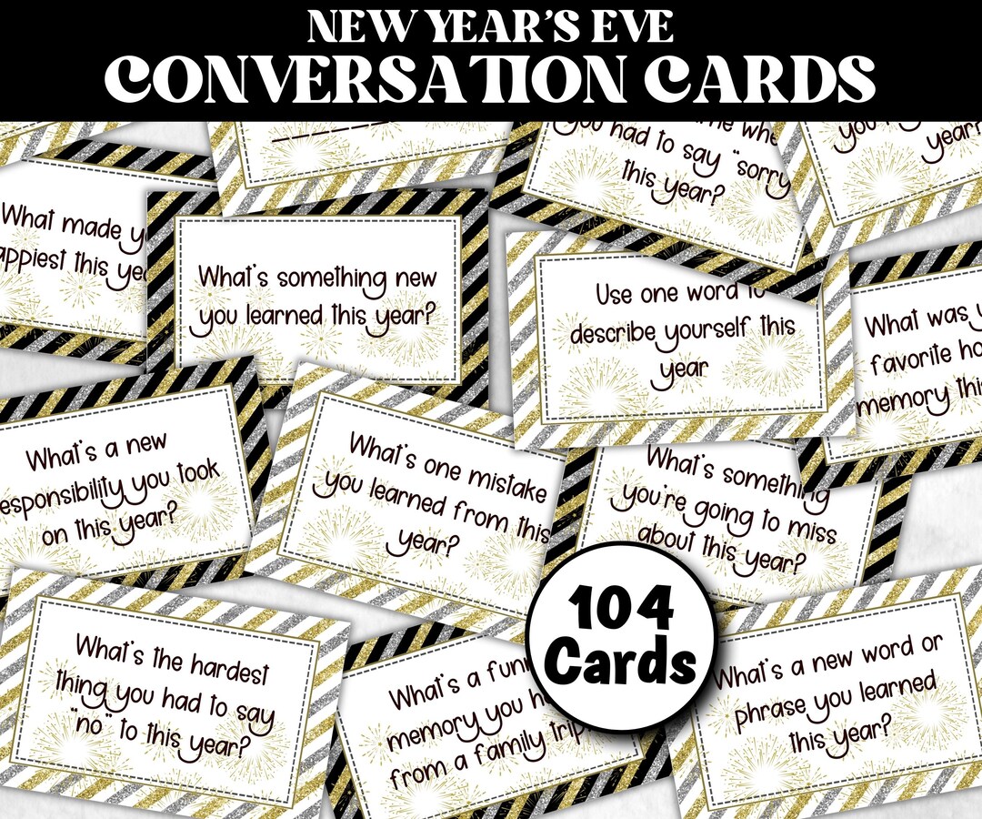 New Year's Reflection Cards, Conversation Cards, Family Conversation ...