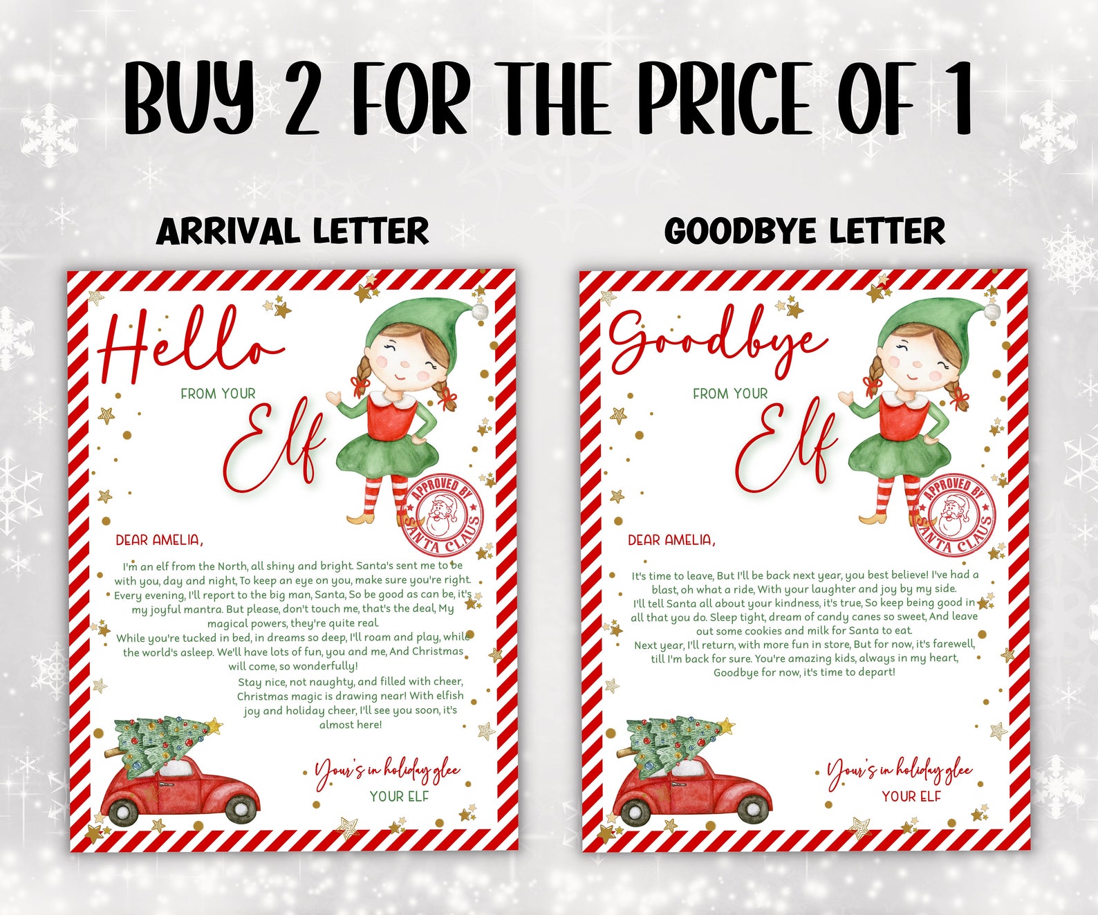 Letter From Elf Pack, Elf Arrival Letter, Elf Return Letter, Elf ...