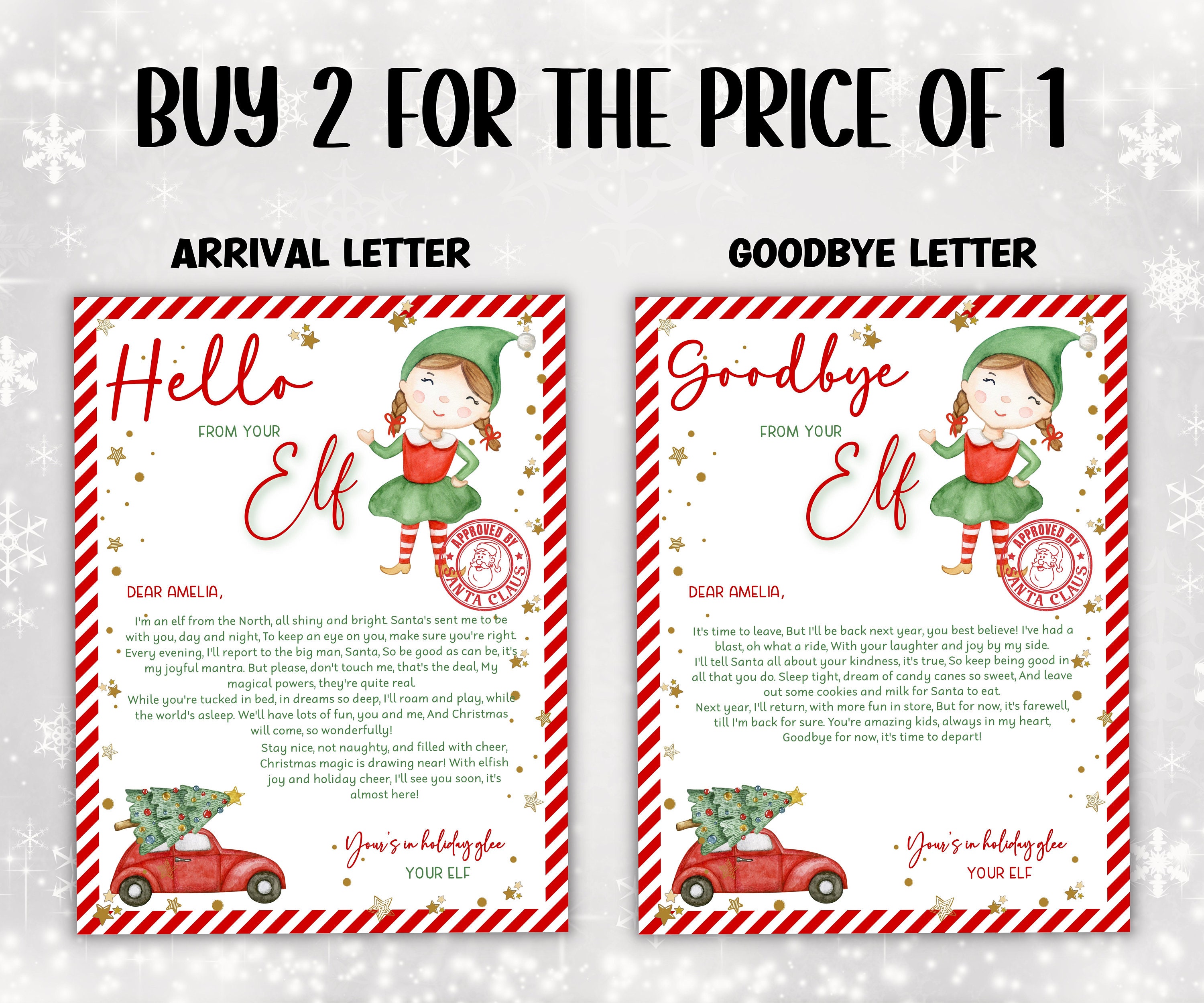 Letter From Elf Pack, Elf Arrival Letter, Elf Return Letter, Elf ...