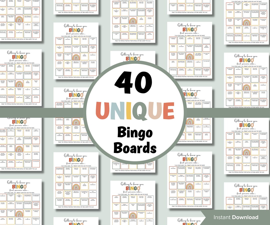 Find the Guest Human Bingo I Family Reunion Game I Team - Etsy