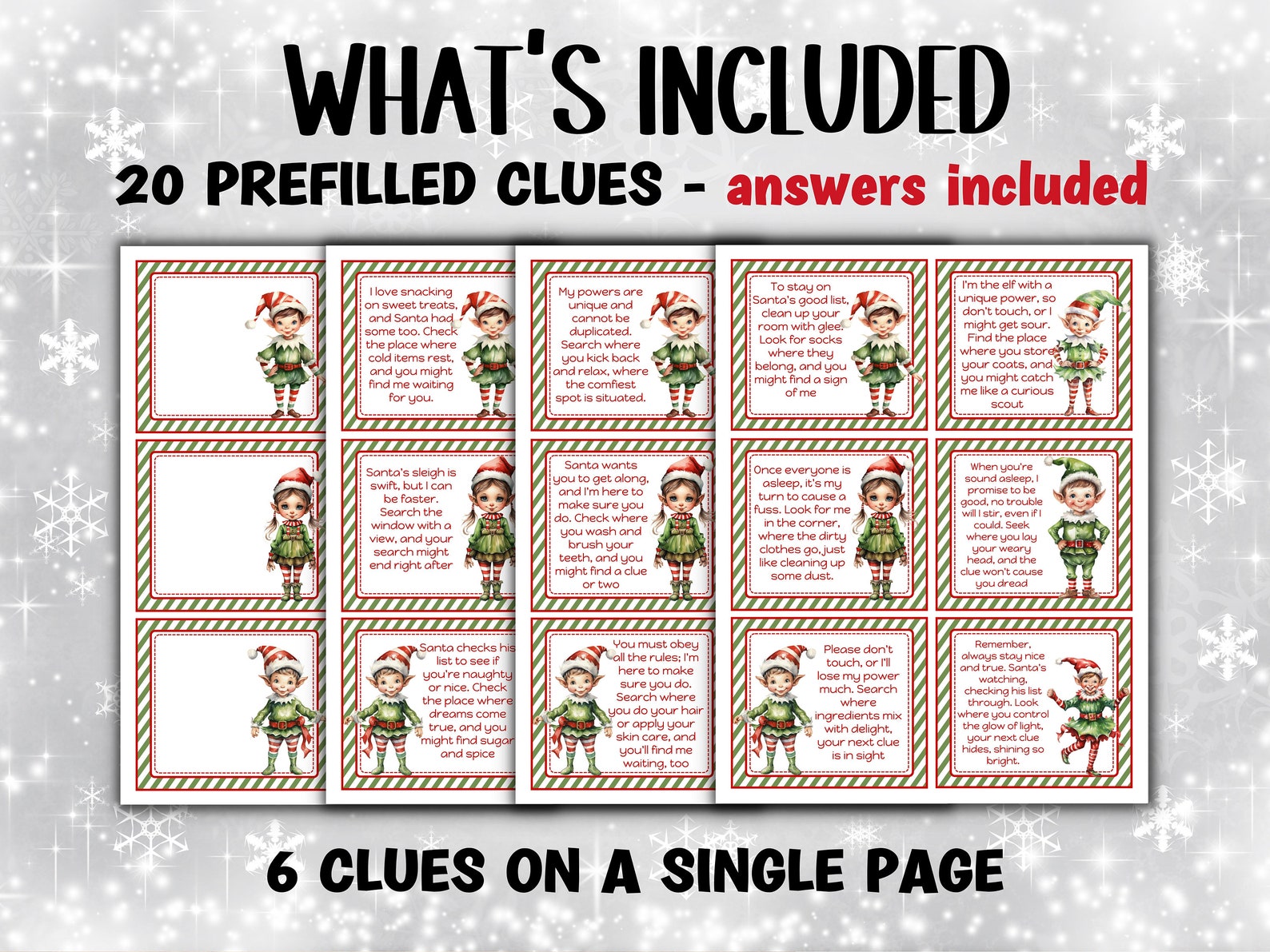 Elf Scavenger Hunt Elf Props Printable Elf Game - Etsy