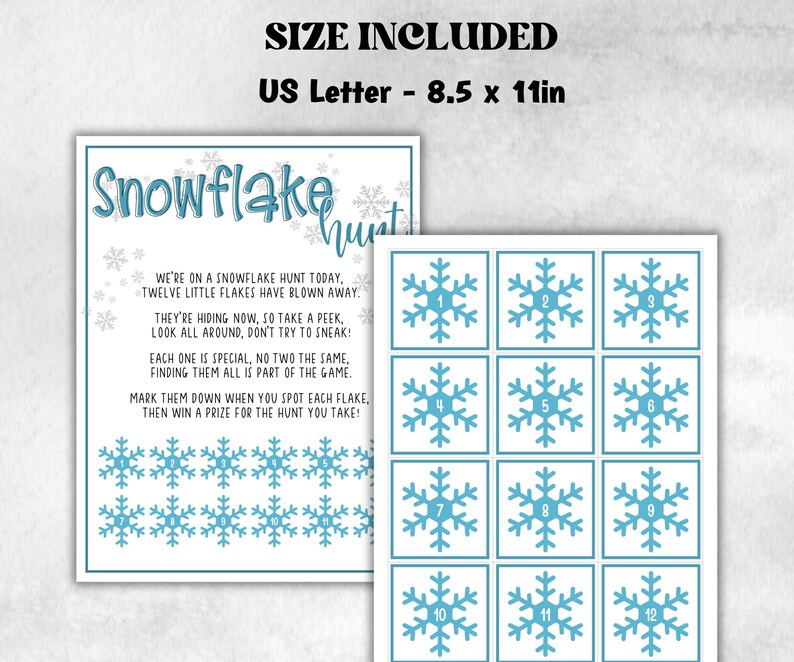 Snowflake Scavenger Hunt, Kids Snowflake Theme Party, Snowflake ...