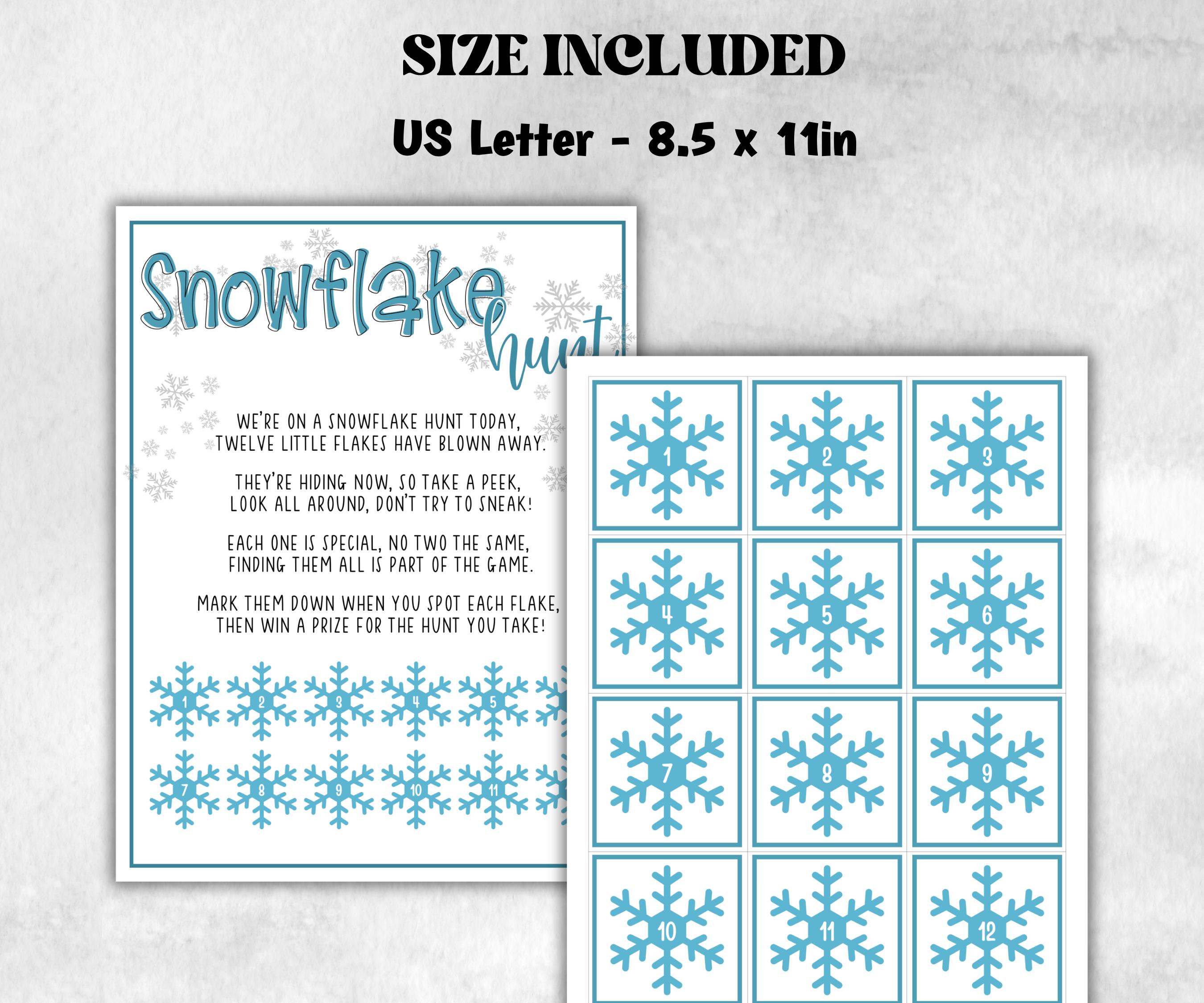Snowflake Scavenger Hunt, Kids Snowflake Theme Party, Snowflake ...