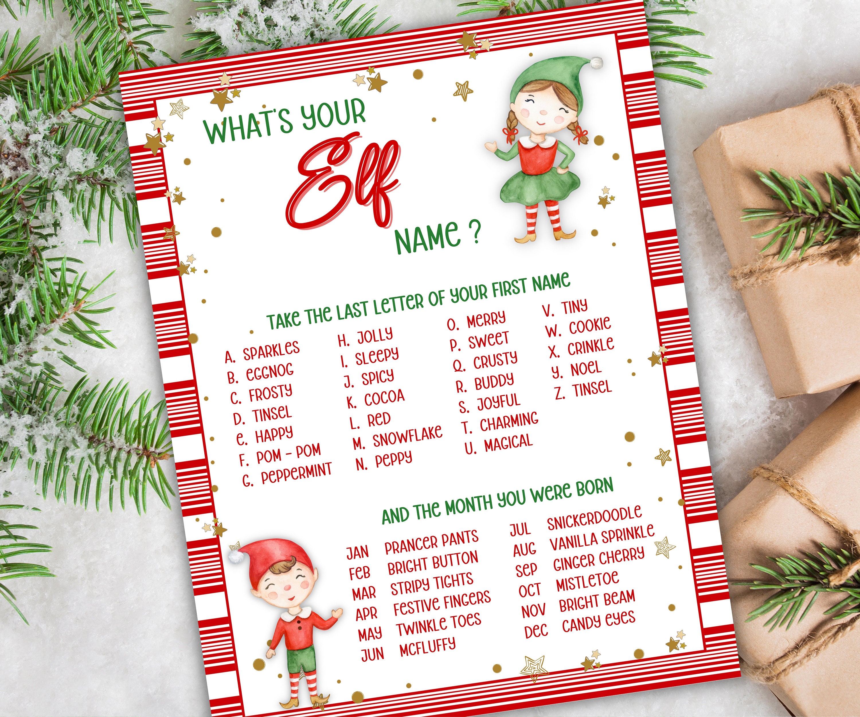 Elf Name Board Sign Elf Name Generator Christmas Activities - Etsy