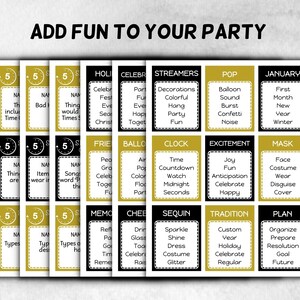 New Year's 5 Second Game, Printable 5 Second Game, Fun Winter Activity ...