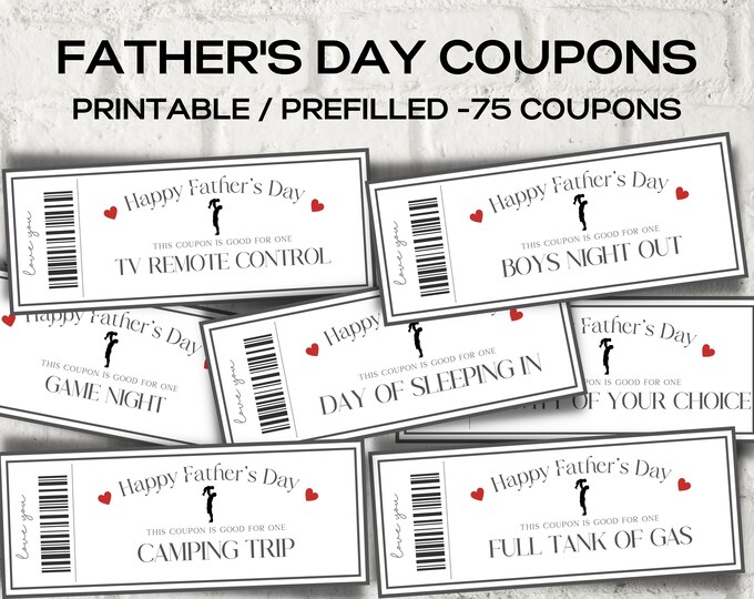 Printable Coupon Book Template for Dad | DIY Father's Day Gift ...