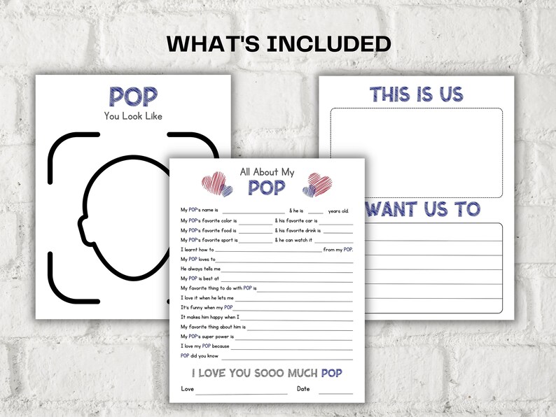 All About My Pops Fill in the Blank I Father's Day Gift I About Pop I ...