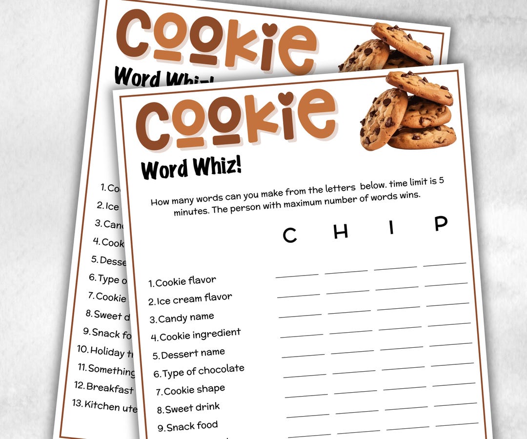 Cookie Word Game, Christmas Party Game, Holiday Party Games, Family ...