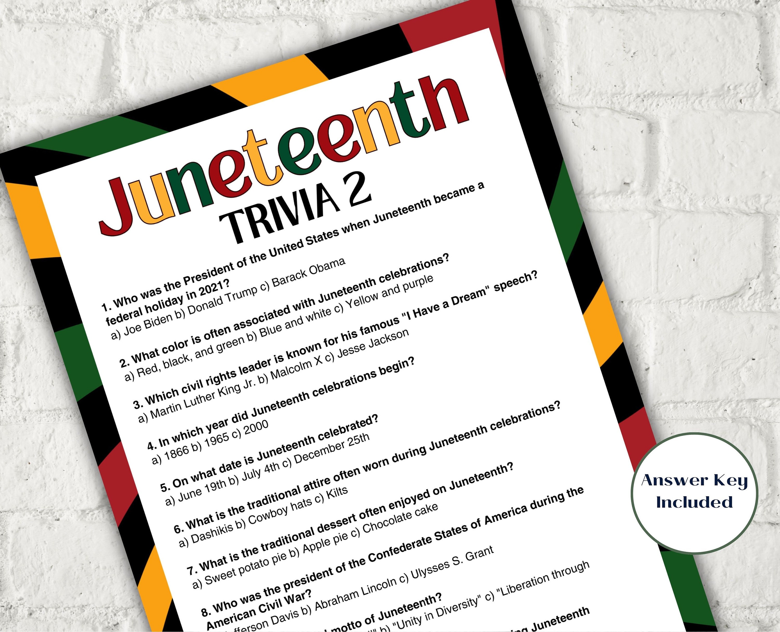 Juneteenth Trivia Bundle I Juneteenth Activities I African - Etsy
