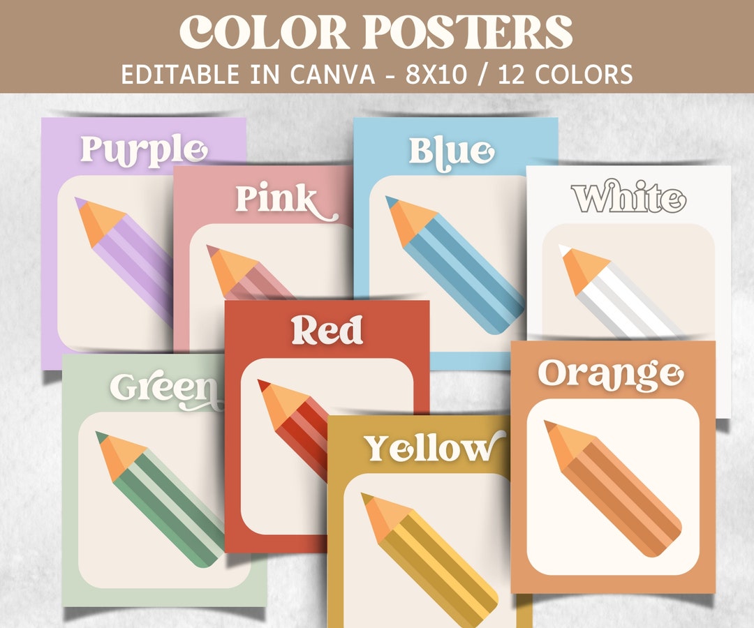Learning Colors, Classroom Color Poster, Educational Posters, Printable ...