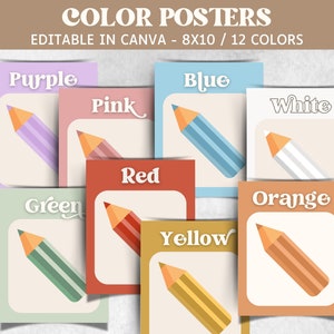 Learning Colors, Classroom Color Poster, Educational Posters, Printable ...
