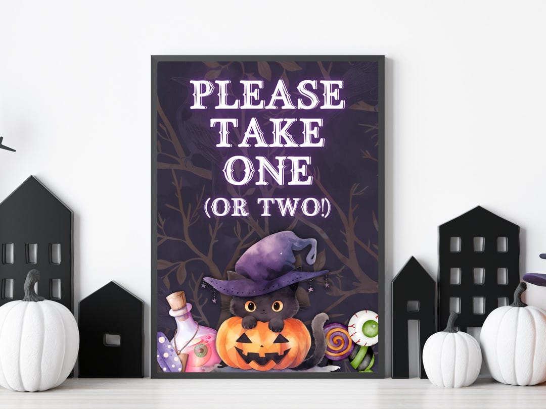 Halloween Please Take One or Two Sign, Trick or Treat Sign, Ghosts ...