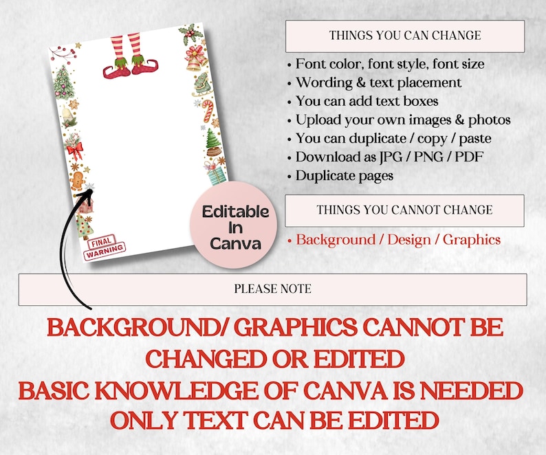 Elf Official Warning Letter, Final Warning Letter, Elf Letter Template ...