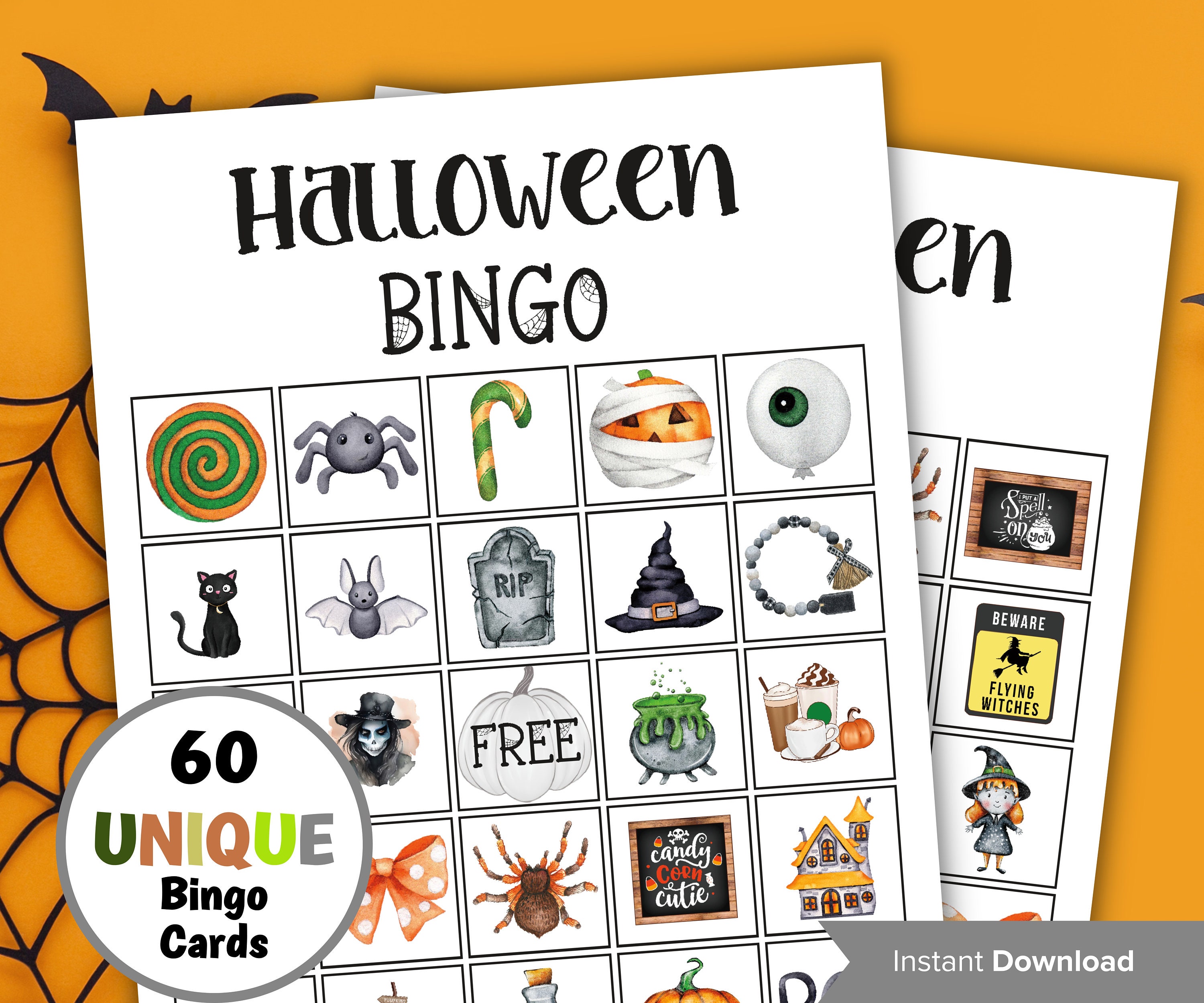 Halloween Candy Bingo Mix and Mingle Bingo Cards Halloween - Etsy