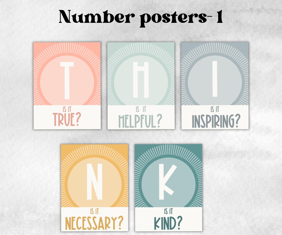 Therapy Office Decor, Think Before You, Classroom Think Posters, School ...