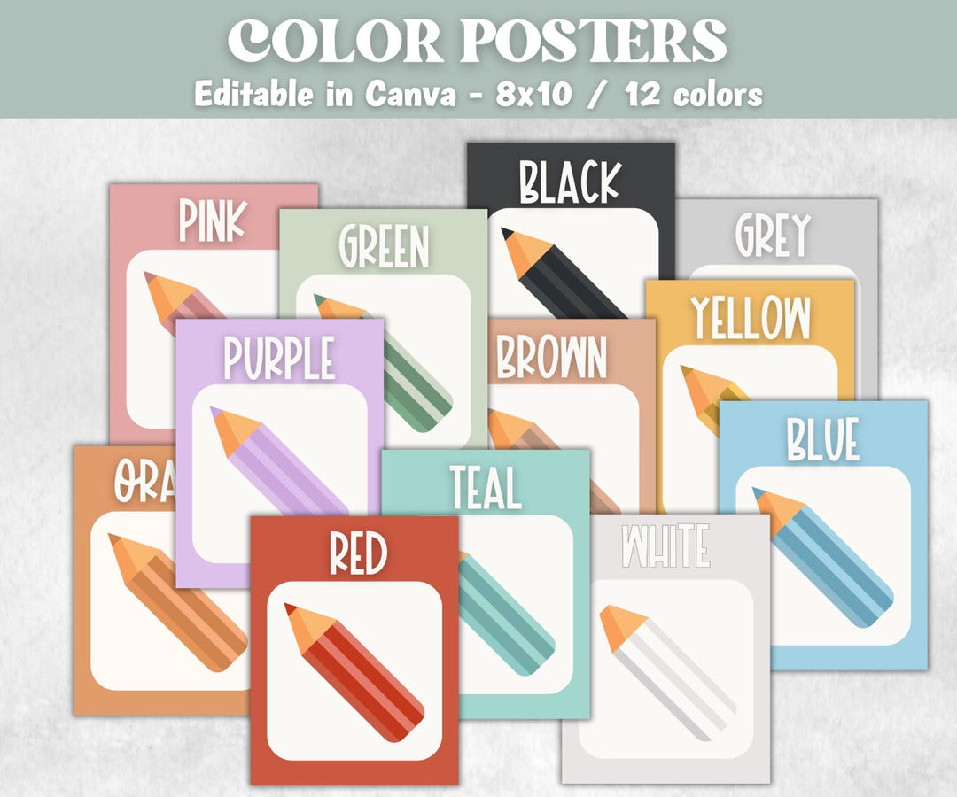Printable Classroom Colors, Learning Colors, Classroom Color Poster ...