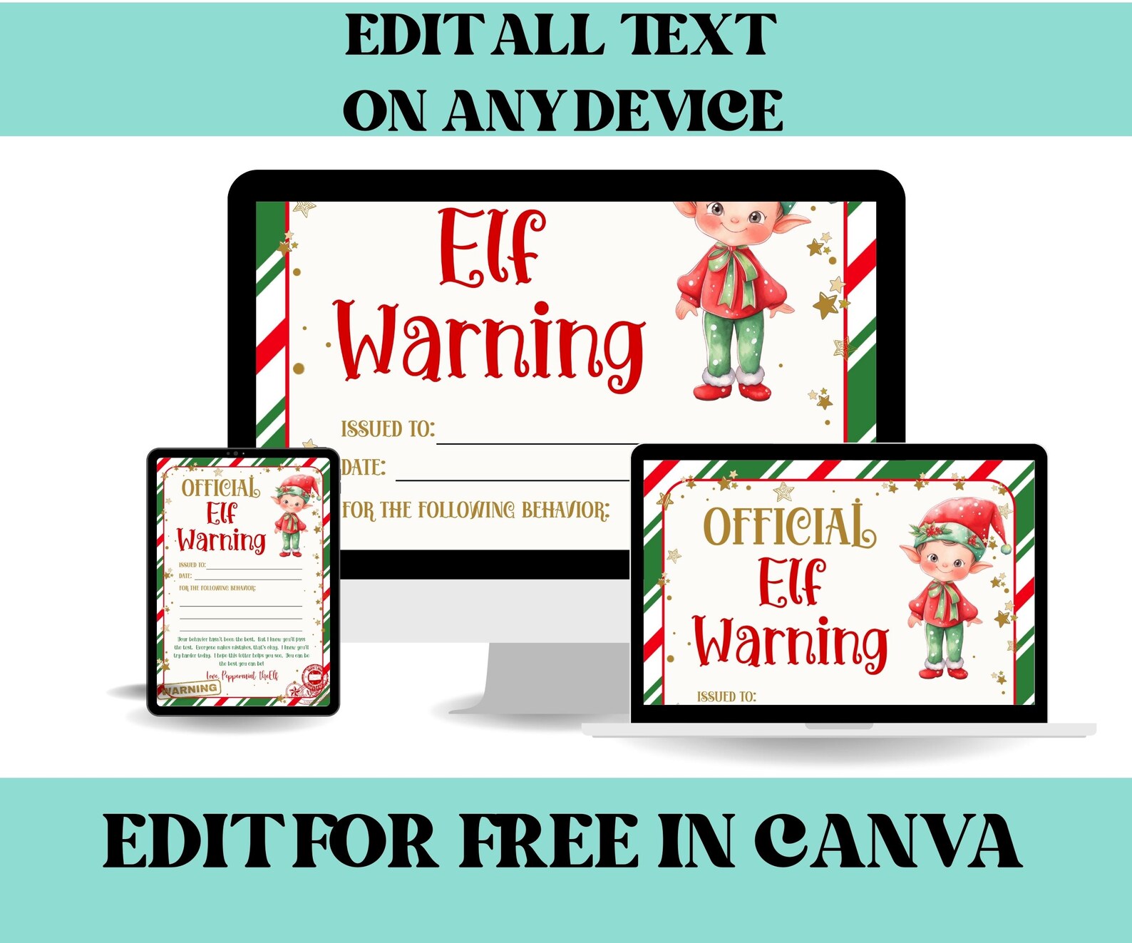 Elf Warning Letter Template, Elf Official Warning Letter, Final Warning ...