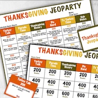 Thanksgiving Jeopardy Game, Thanksgiving Trivia Game, Activities for ...