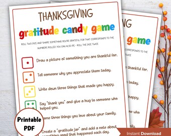 Thanksgiving Gratitude Dice Game for Kids Thanksgiving Dice Game Kids ...