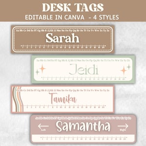 Neutral Classroom Organization Bundle, Flip Calendar, Desk Tags ...